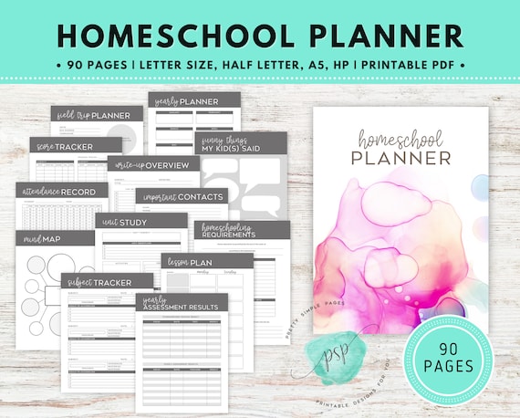 Homeschool Planner Printable Homeschool Lesson Planner - Etsy
