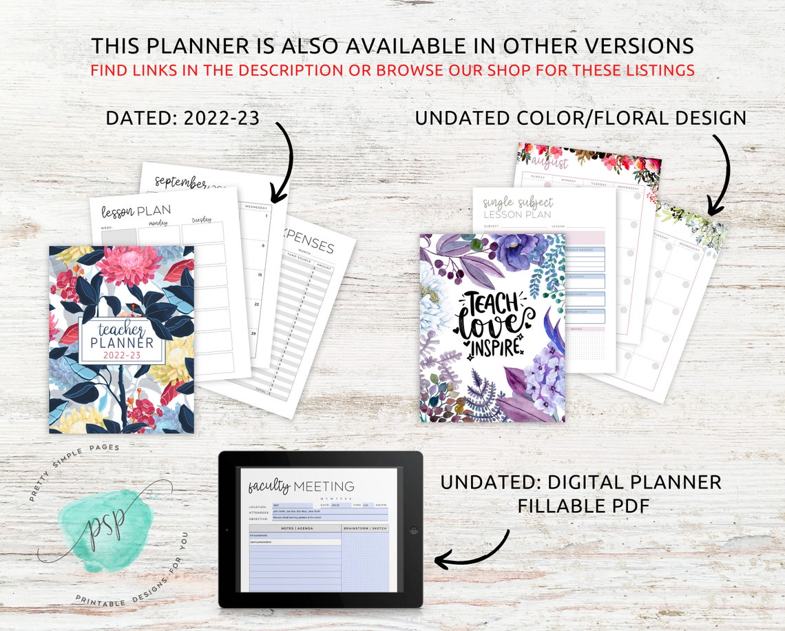 Teacher Planner Printable Lesson Planner Teaching Planner - Etsy