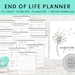 End of Life Planner Printable, Beneficiary Info, Last Wishes Planner ...