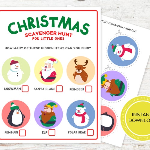 Christmas Scavenger Hunt Printable for Kids Christmas - Etsy