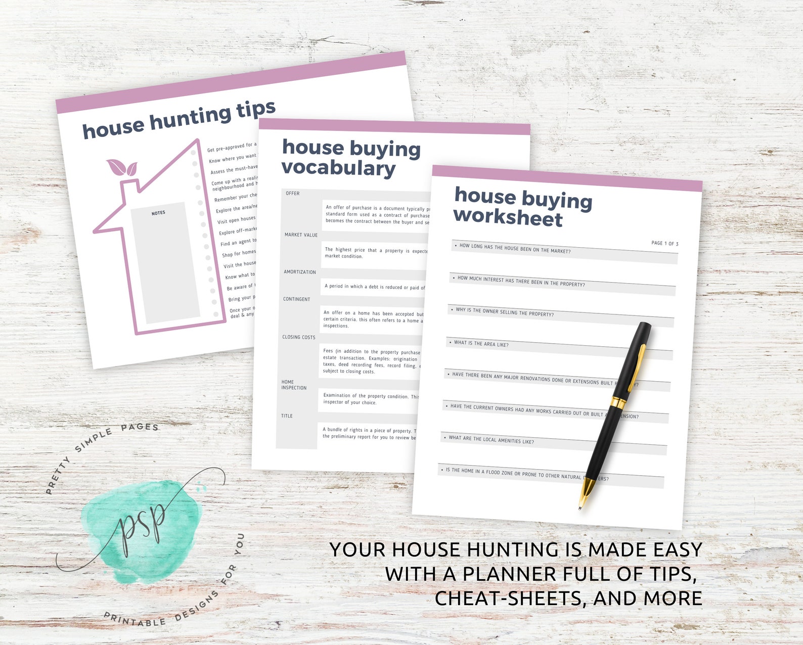 Home Buying Planner, House Hunting Checklist, Home Buying Guide, Home ...