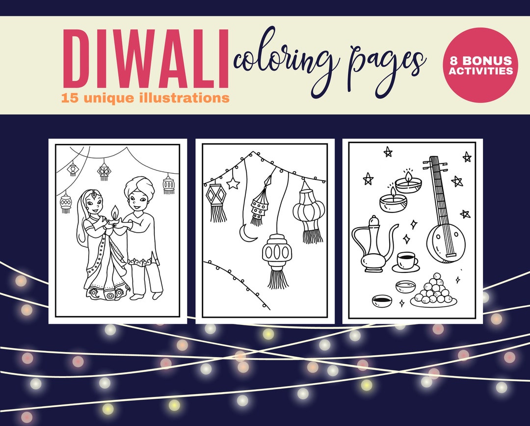 Diwali Coloring Pages, Diwali Gift for Kids, Diwali Craft, Diwali ...