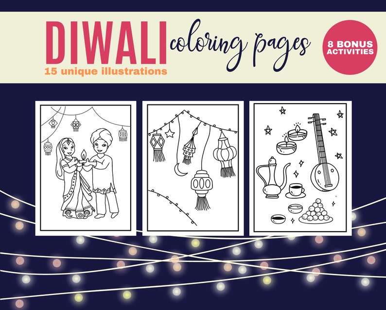 Diwali Coloring Pages, Diwali Gift for Kids, Diwali Craft, Diwali ...