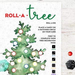Roll A Tree Christmas Game, Printable Christmas Games, Roll A Tree Dice ...