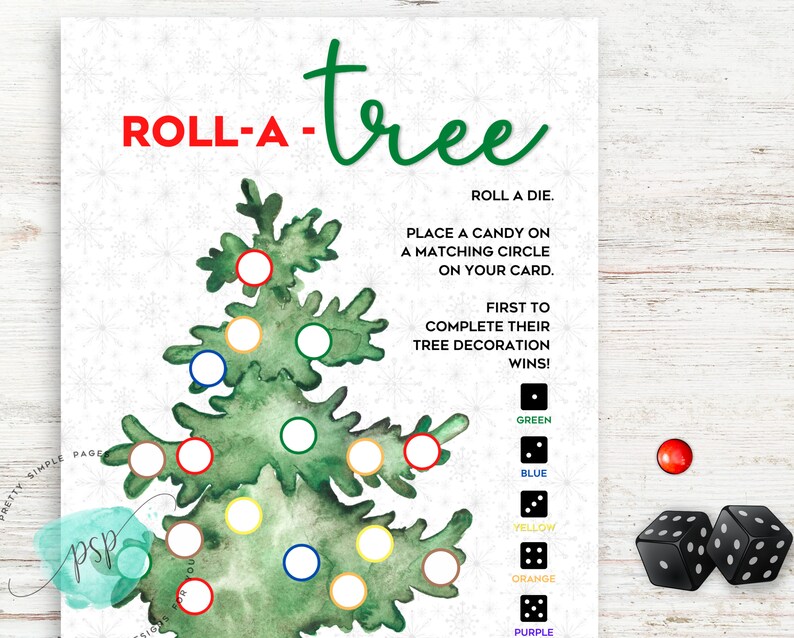 Roll A Tree Christmas Game Printable Christmas Games Roll A - Etsy