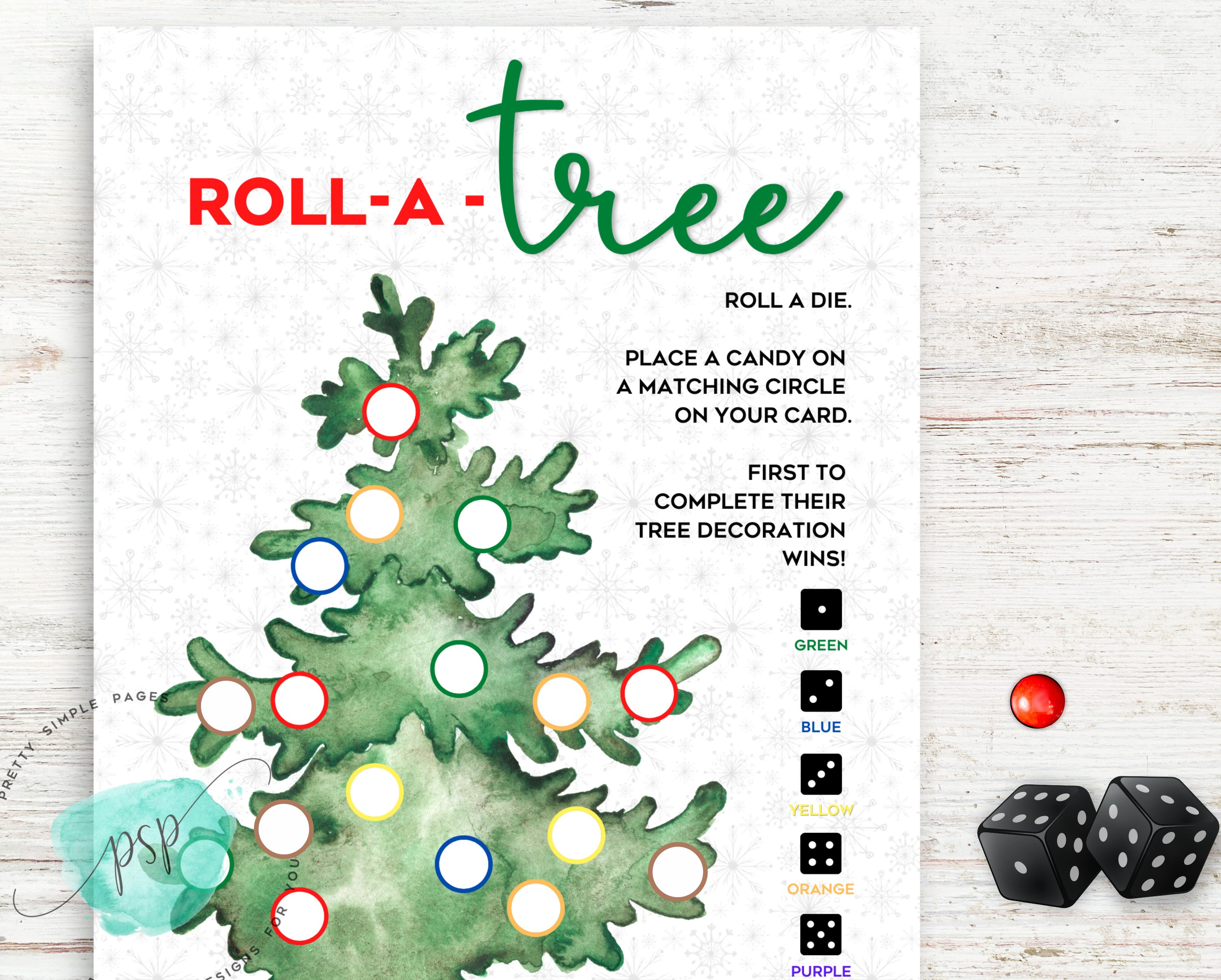 Roll A Tree Christmas Game Printable Christmas Games Roll A - Etsy Canada