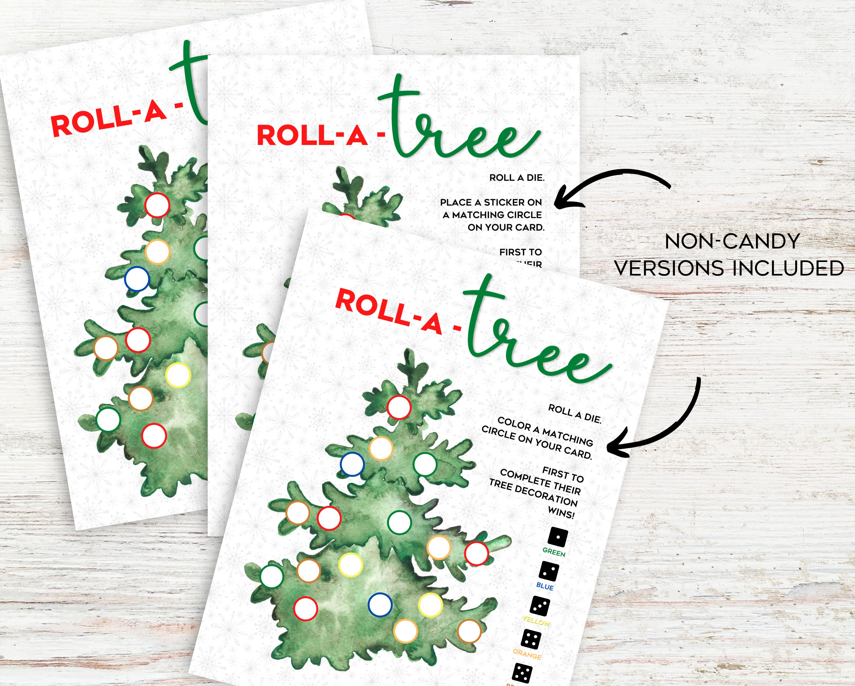Holiday Dice Game Bundle, Roll A Tree Christmas Game, Roll A Snowman ...