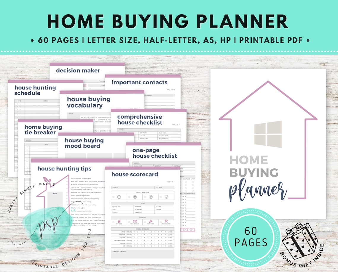 Home Buying Planner House Hunting Checklist Home Buying - Etsy