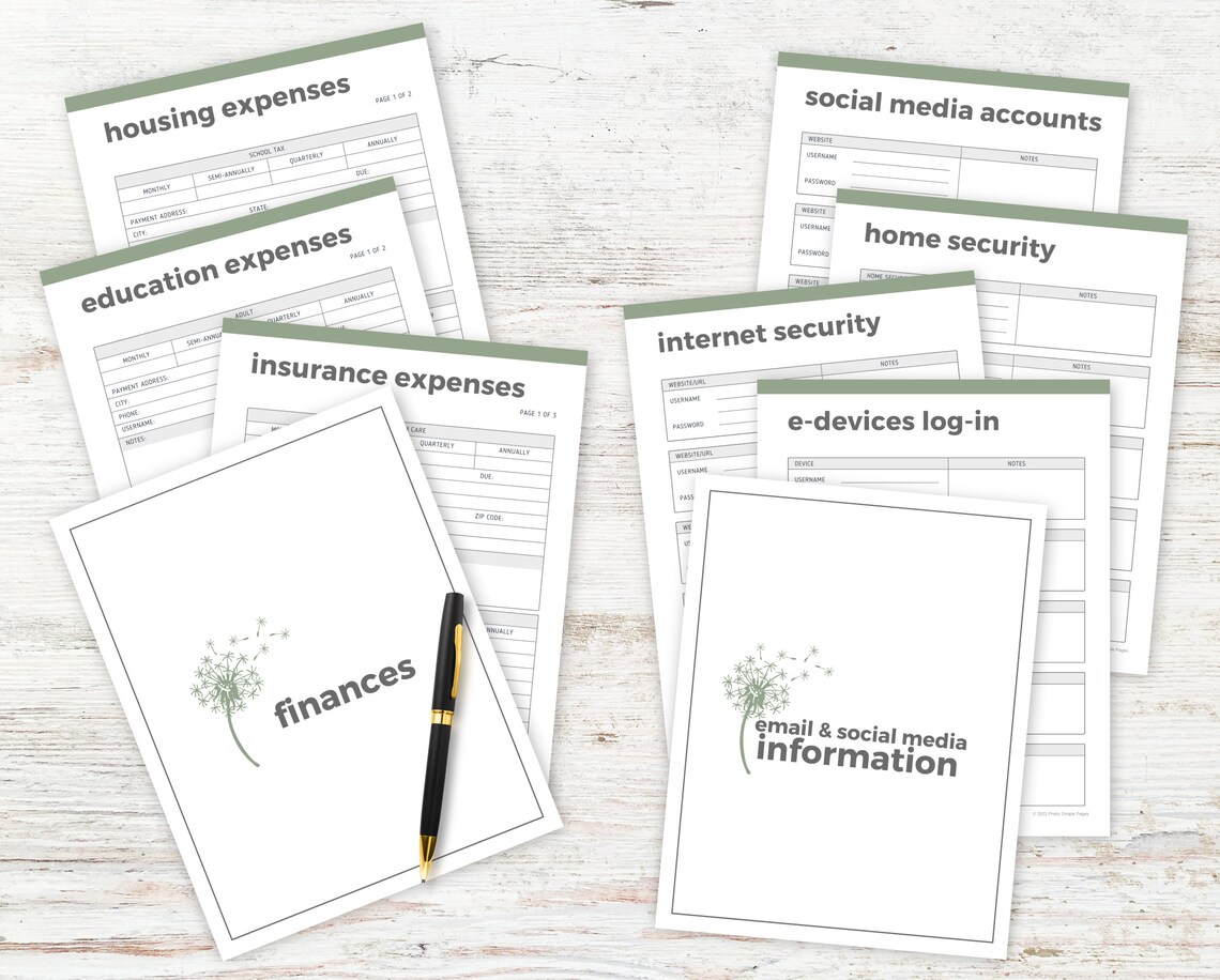 Fillable End of Life Planner Beneficiary Info Last Wishes - Etsy