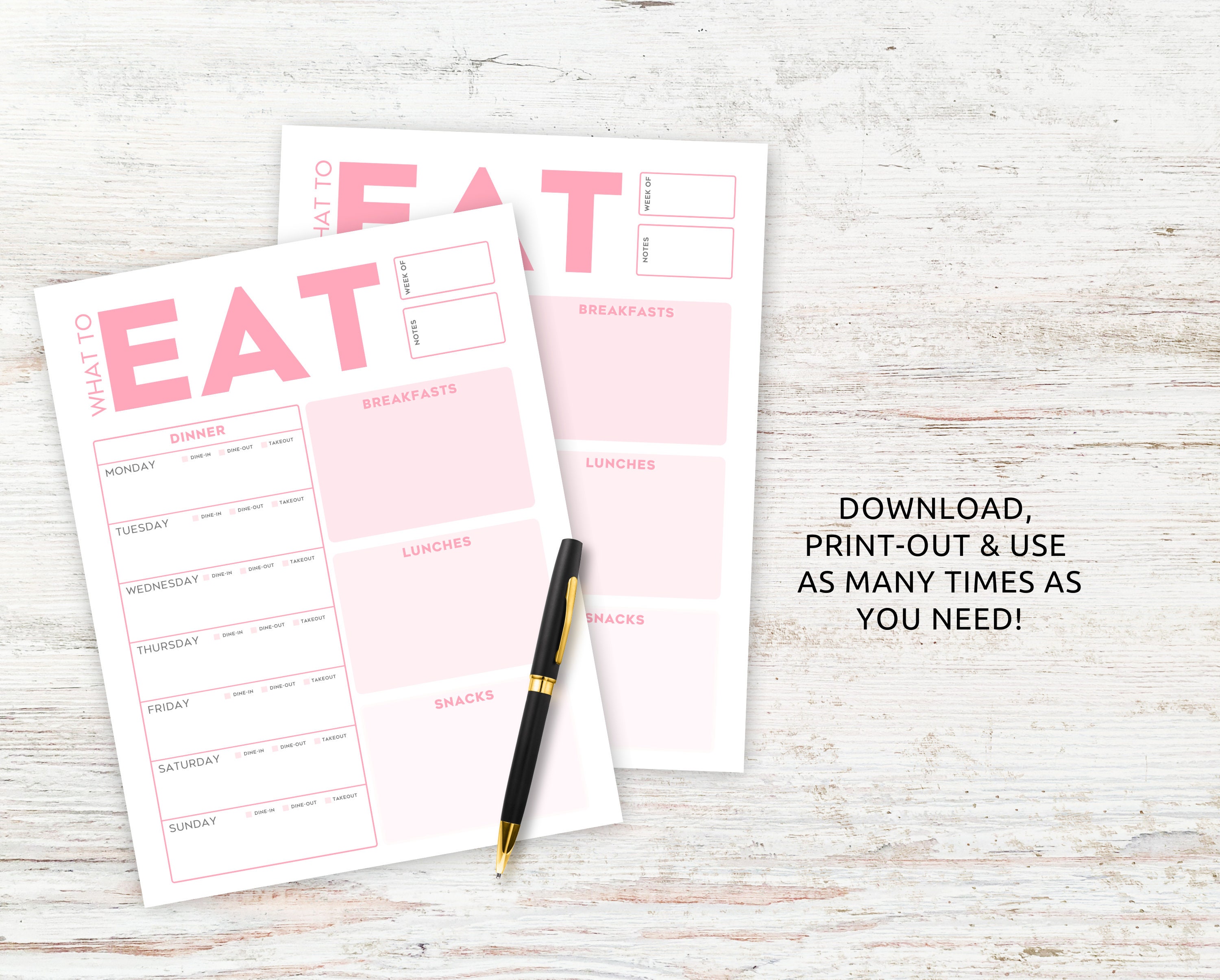 Editable Meal Planner, Printable Meal Planner, Weekly Menu, Fillable ...