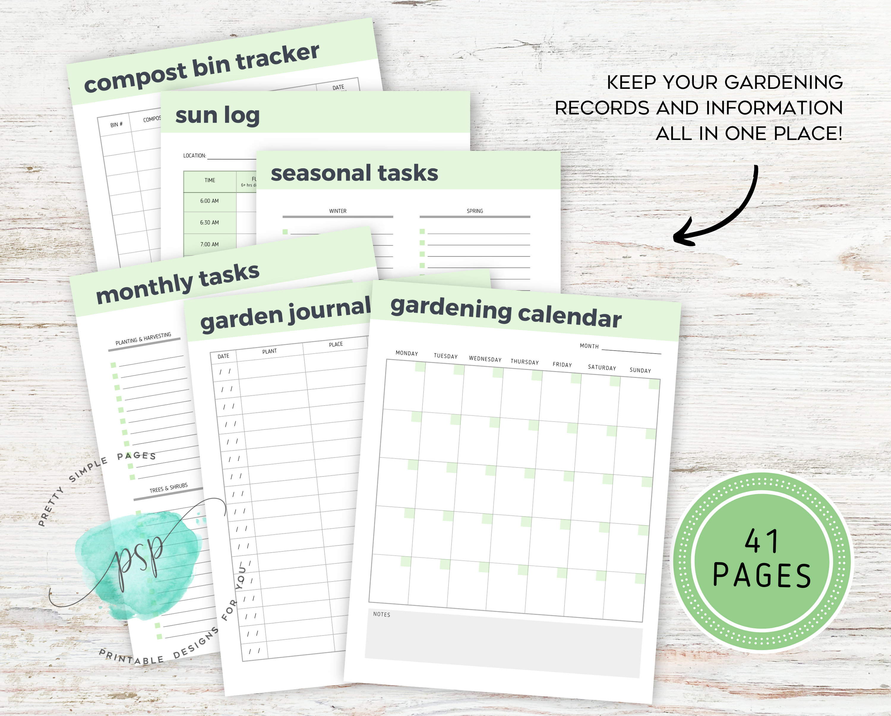 Garden Planner Printable Gardening Log Garden Journal - Etsy UK