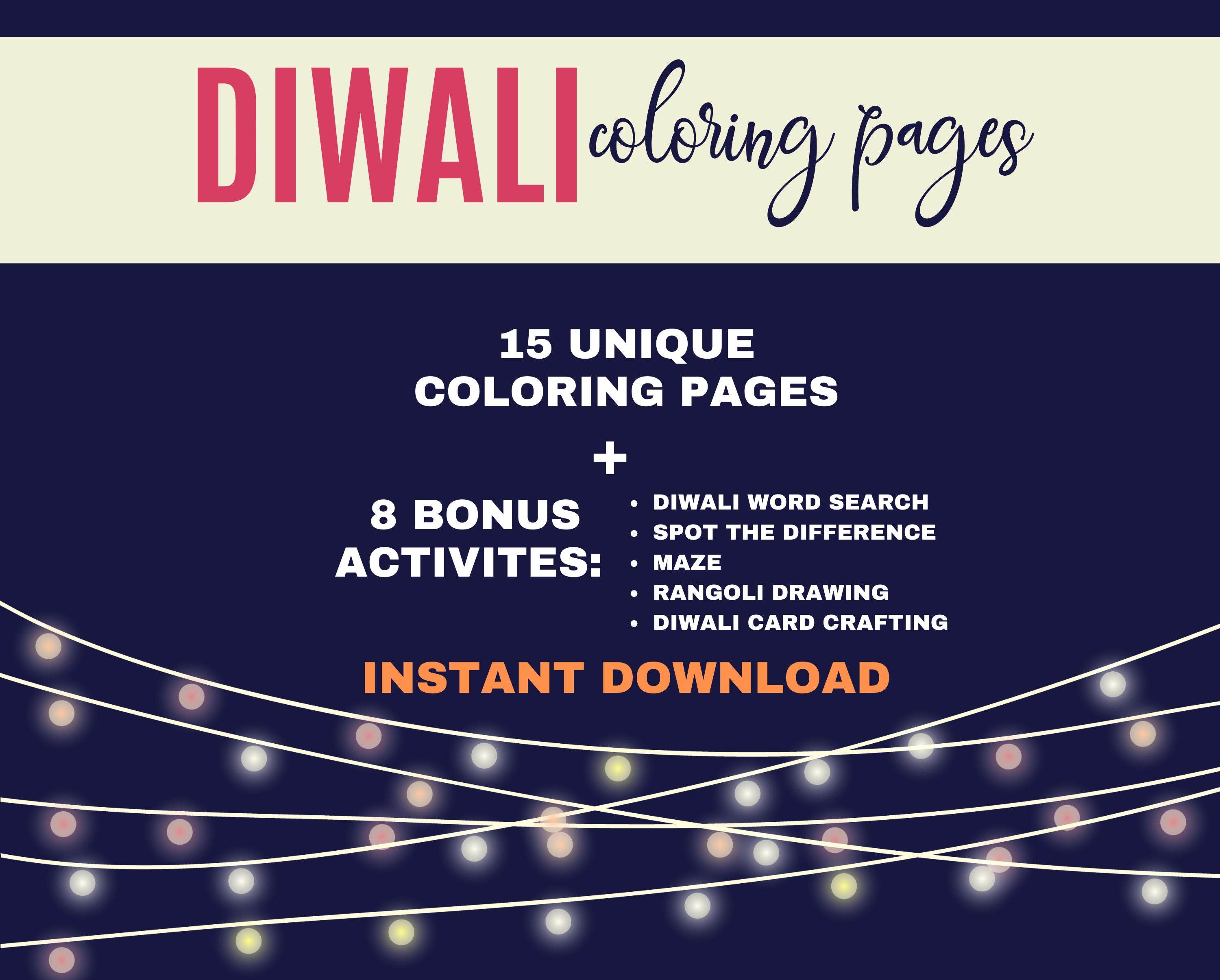 Diwali Coloring Pages, Diwali Gift for Kids, Diwali Craft, Diwali ...