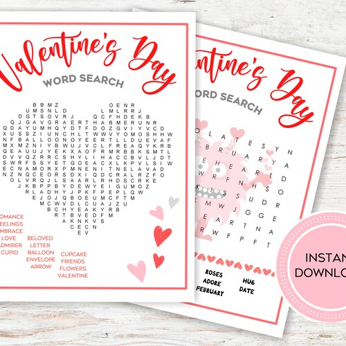 Valentine's Day Word Scramble Activity Worksheet - Etsy