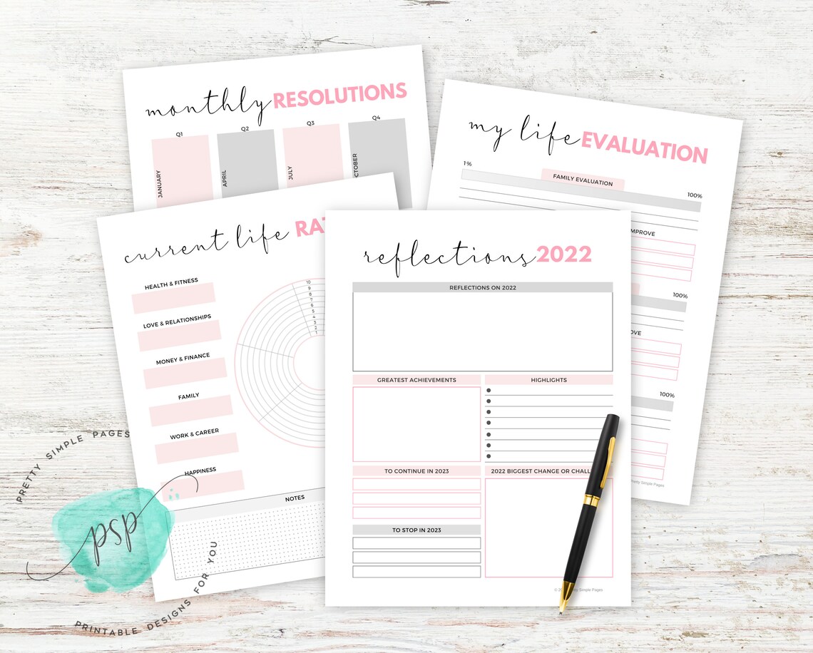 Goal Planner New Year Resolution Printable Goal Setting - Etsy