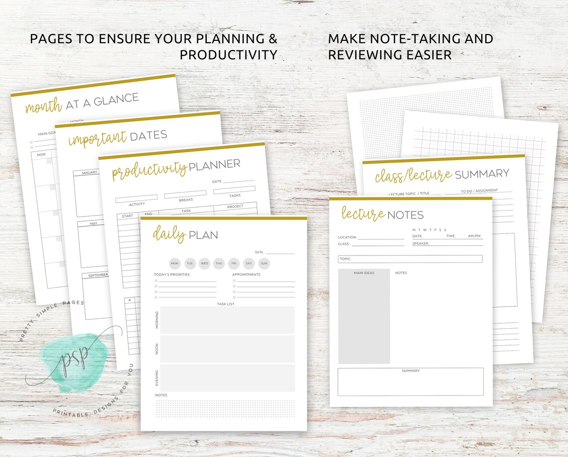 Editable Study Planner Fillable PDF Student Planner | Etsy