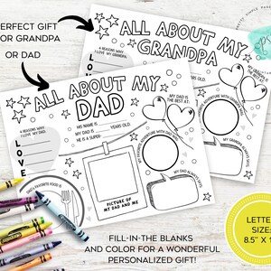 All About My Dad Printable, Father's Day Coloring Page, Father's Day ...