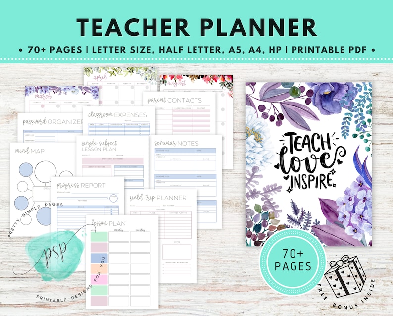 Teacher Planner Printable Lesson Planner Teaching Planner - Etsy