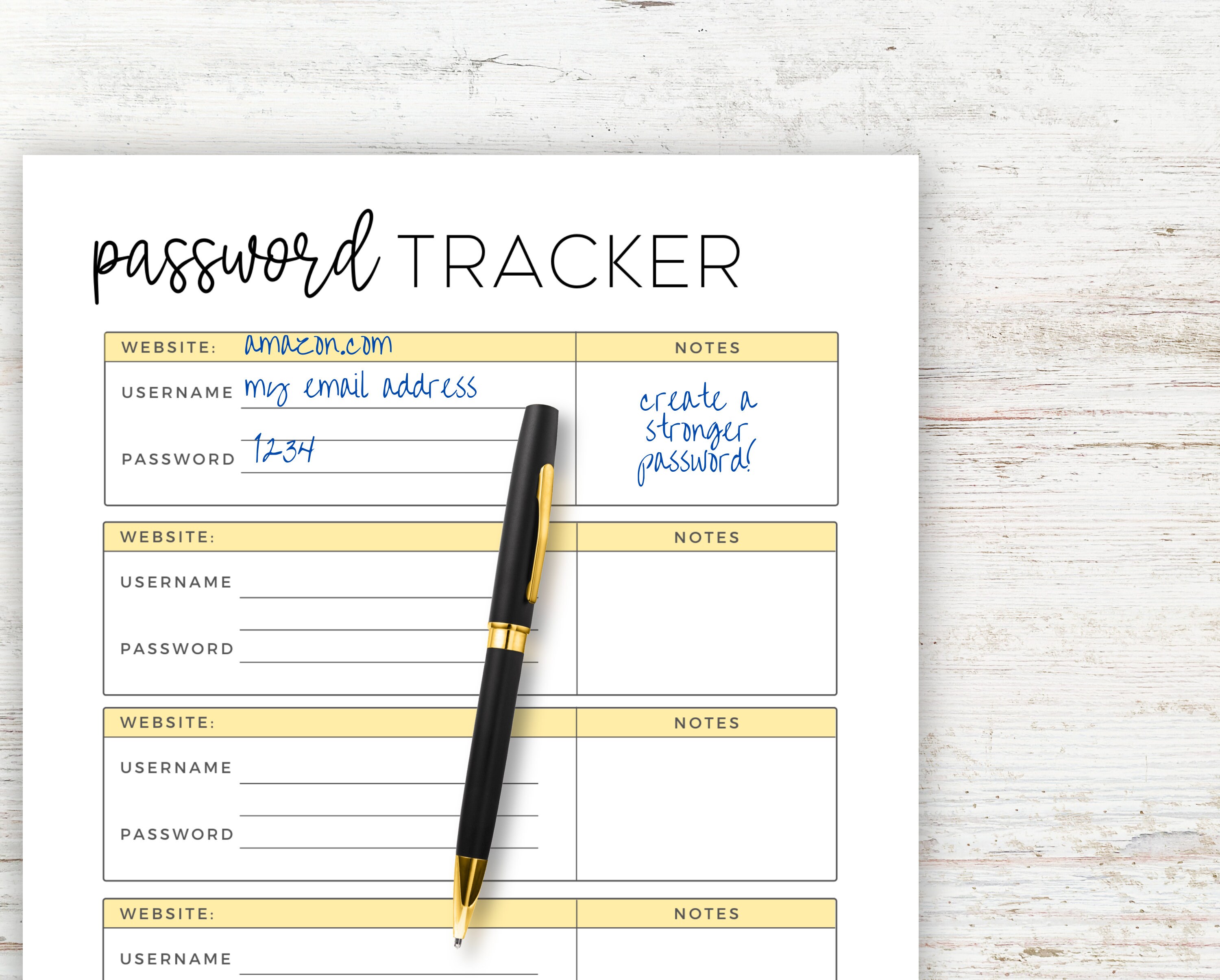 Editable Fillable Password Tracker Password Log Password | Etsy Canada