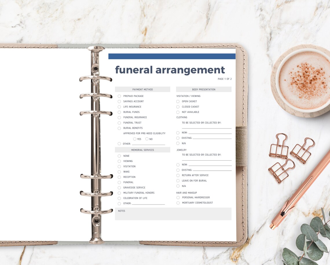 End of Life Planner Printable Beneficiary Info Last Wishes - Etsy