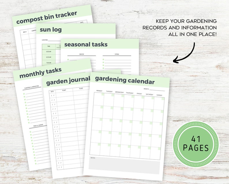 Garden Planner Printable Gardening Log Garden Journal - Etsy