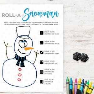 Holiday Dice Game Bundle, Roll A Tree Christmas Game, Roll A Snowman ...