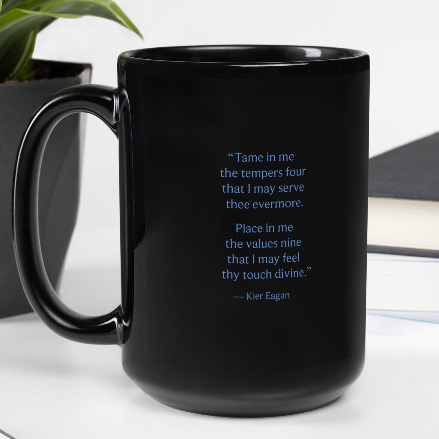 Kier Eagan Black Glossy Mug With Quote - Etsy