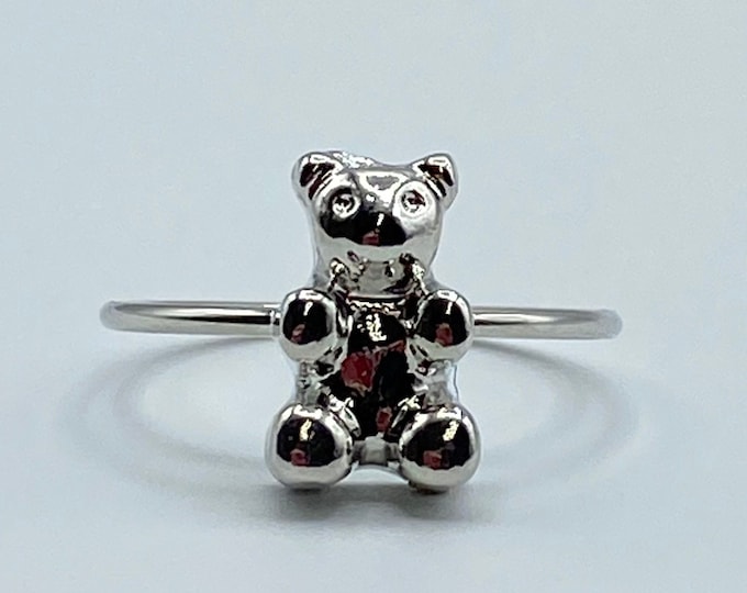Silver Bear Ring Silver Teddy Bear Ring Silver Gummy Bear Ring Delicate ...
