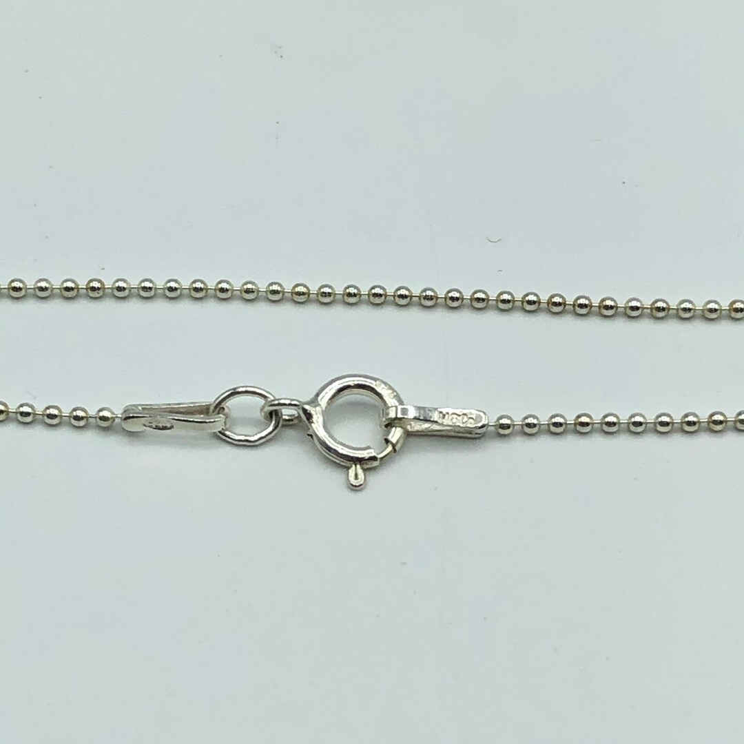 1mm Sterling Silver Bead Chain 16" 18" 20" With Spring Clasp Finished ...
