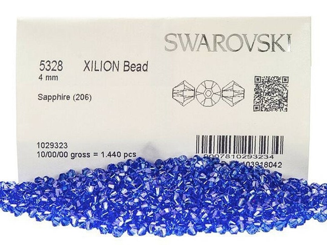 Swarovski 4mm Sapphire Blue Xilion Bicone Crystals (206) 48/72/144 ...