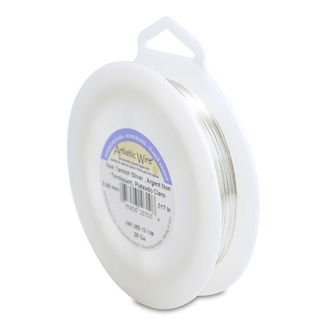 26 Gauge Silver Artistic Wire 1/4 Lb Spool Bulk 26g Silver-plated Craft ...