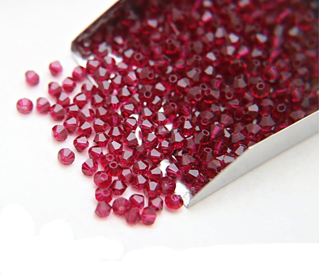 Swarovski 6mm Ruby (501) Xilion Bicone Cristaux 24/48/72 pièces - Ruby ...