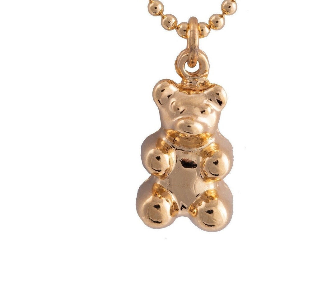 Gold Teddy Bear Charm - Large Gold Gummy Bear Charm - Gold Bear Charm ...