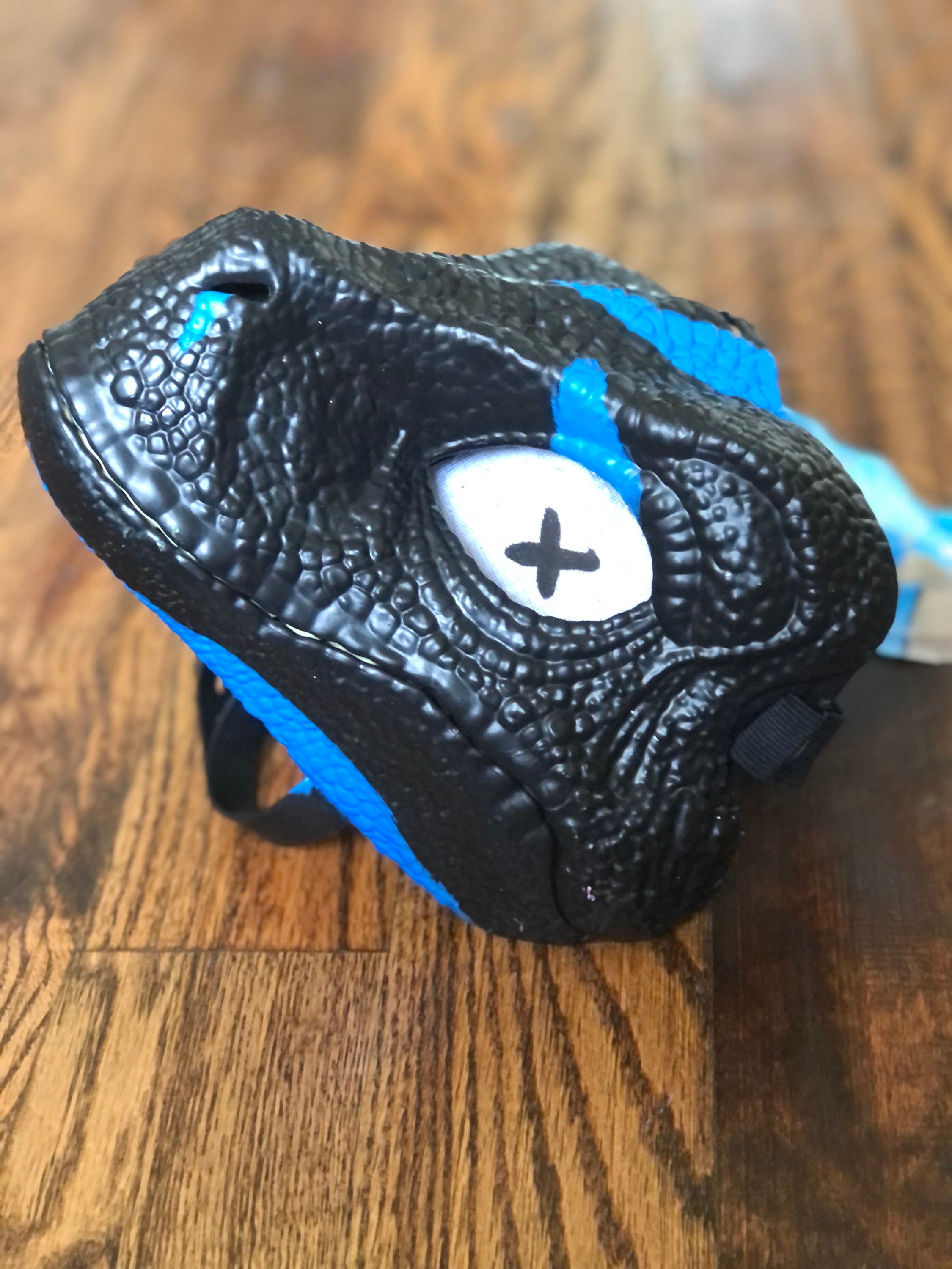 Blue and black Dino mask | Etsy