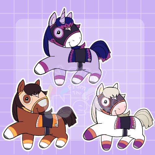 Chibi Race Horses | Holographic Glitter STICKERS - Etsy
