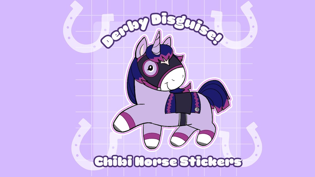 Chibi Race Horses | Holographic Glitter STICKERS - Etsy