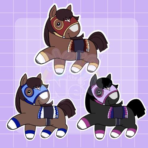 Chibi Race Horses | Holographic Glitter STICKERS - Etsy