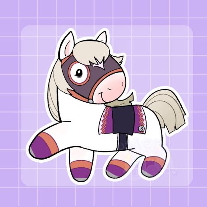 Chibi Race Horses | Holographic Glitter STICKERS - Etsy