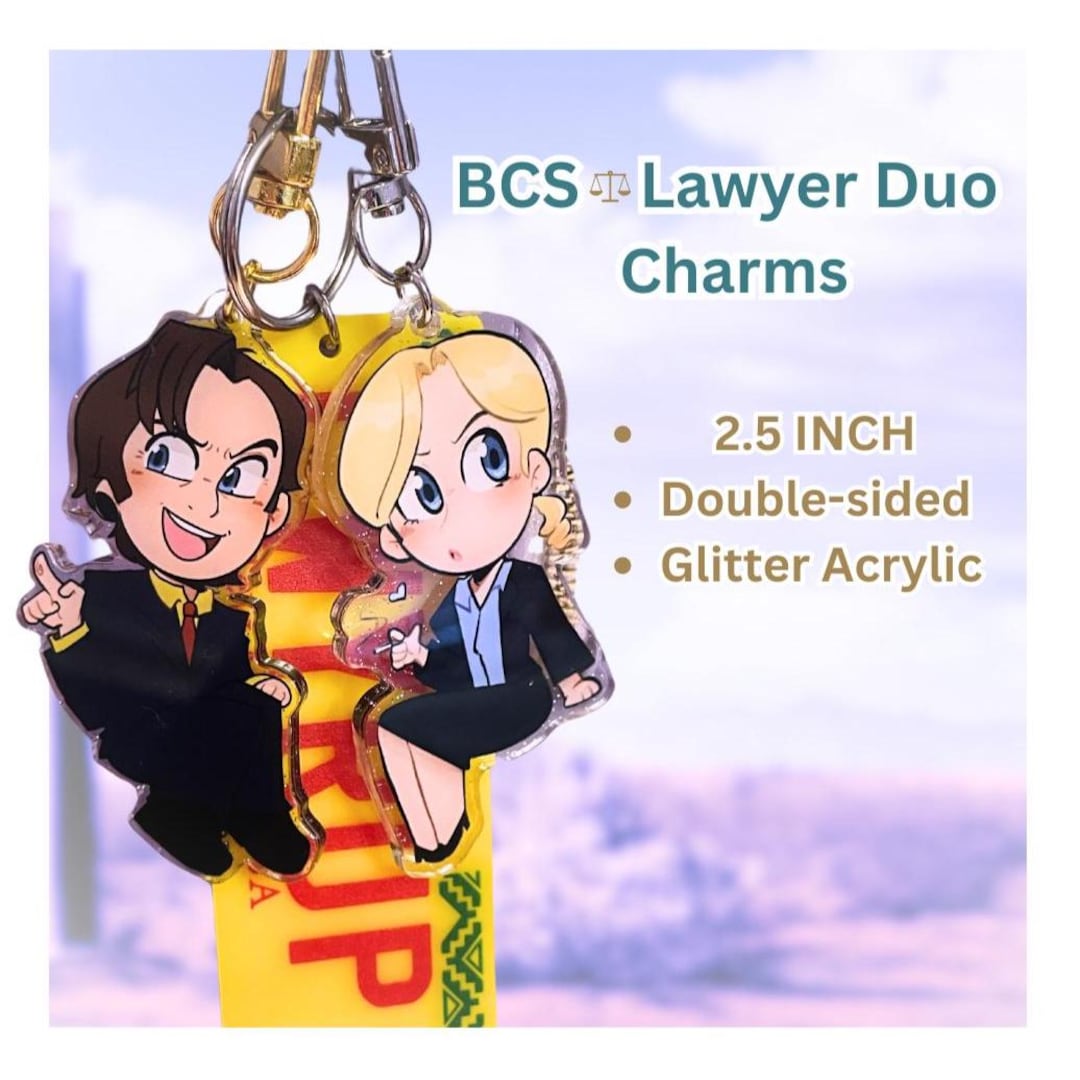 PRE-ORDER | BCS | Saul Goodman,kim Wexler | 2.5" Glitter Acrylic Charms ...