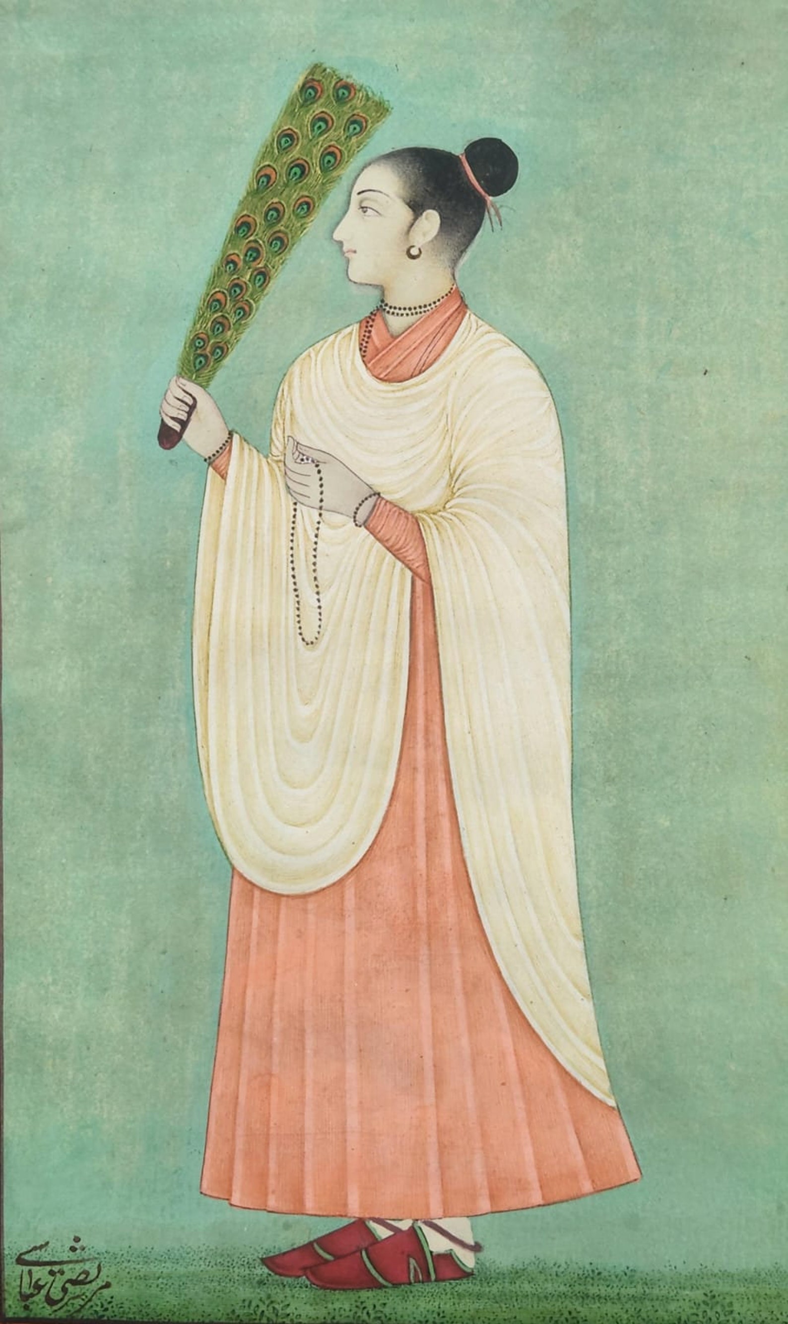 Antique Islamic Handmade Mughal Painting Depecting Sufi Having Mughal ...