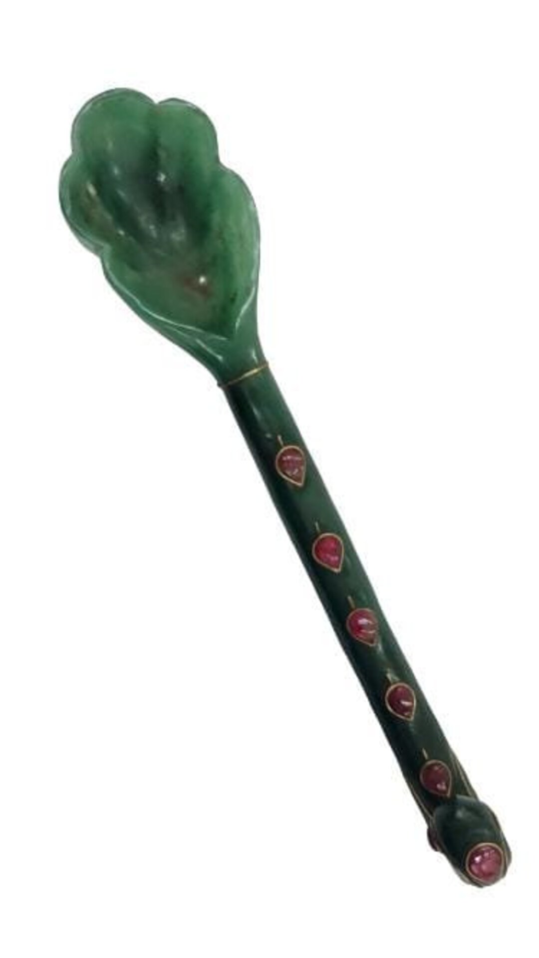 Antique Mughal Hand-carved Jade Spoon With Precious - Etsy