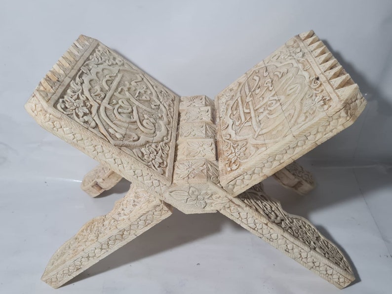 Antique Islamic Mughal Style Hand Carved Quran Stand Made of Natural ...