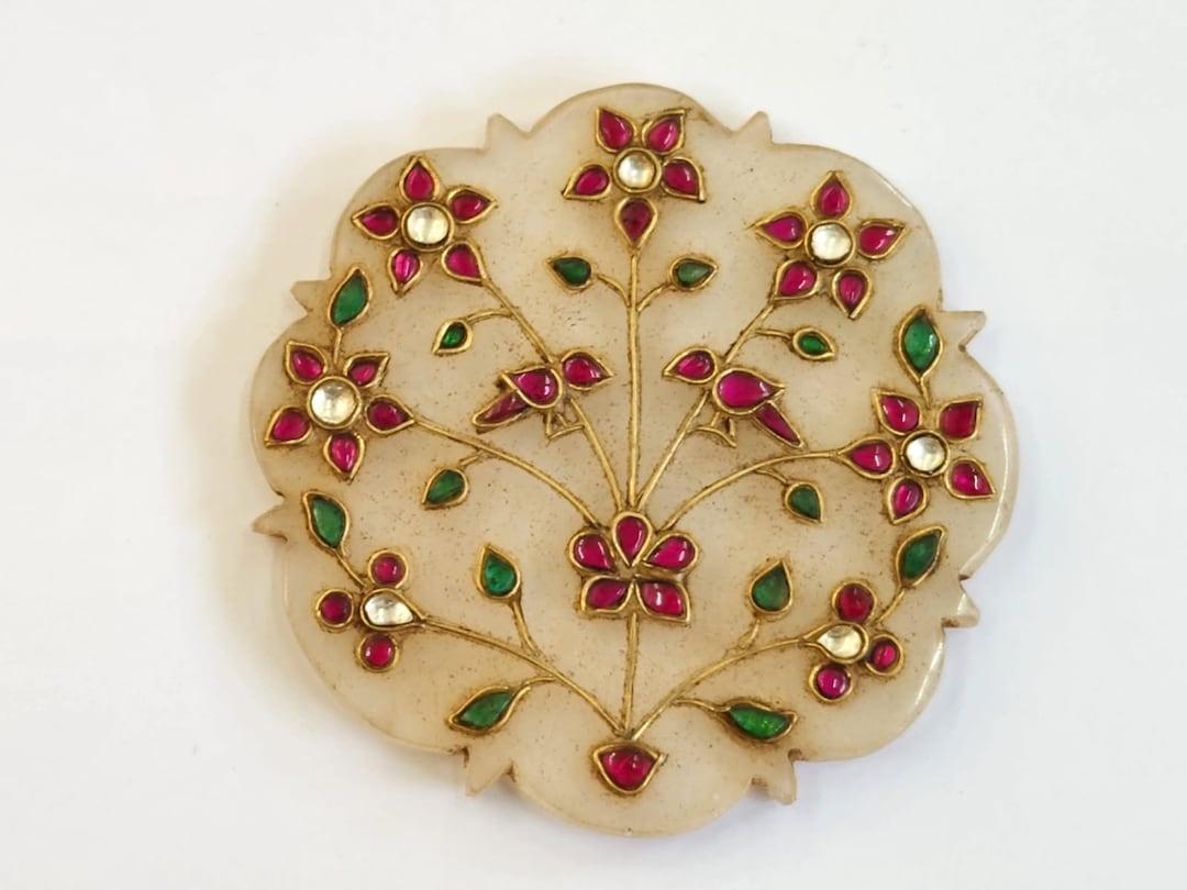 Antique Islamic Mughal Handmade Jade Stone Pendant Studded With ...