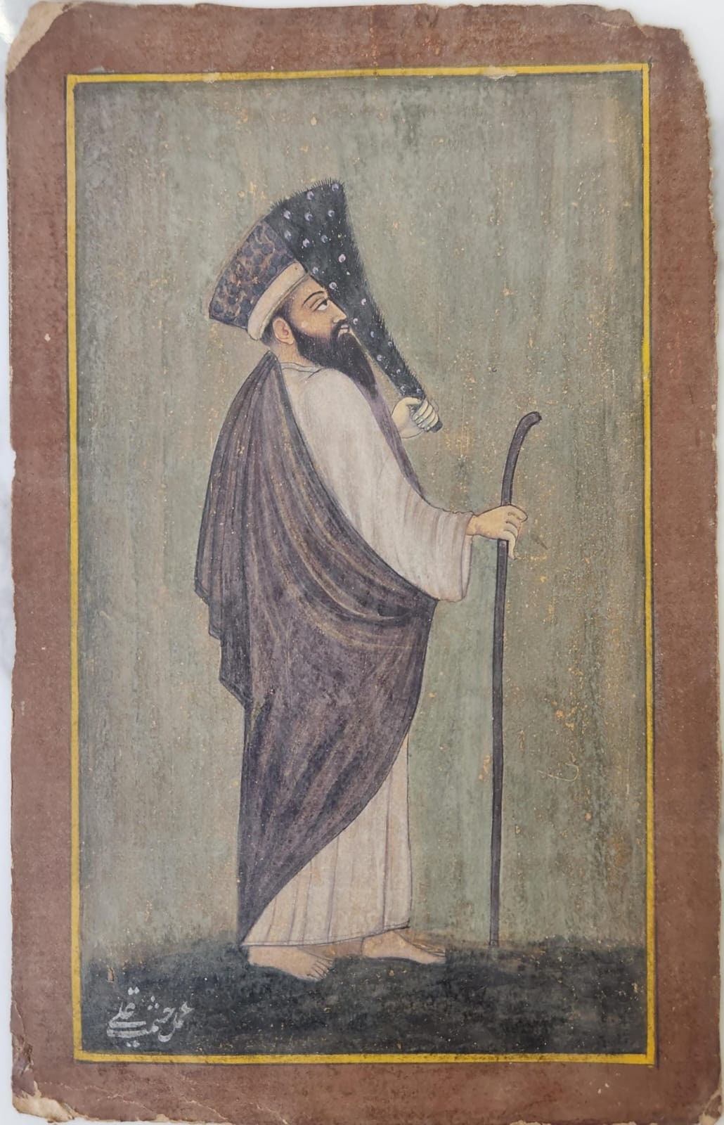 Rare Antique Islamic Mughal Miniature Handmade Painting of Sufi by ...