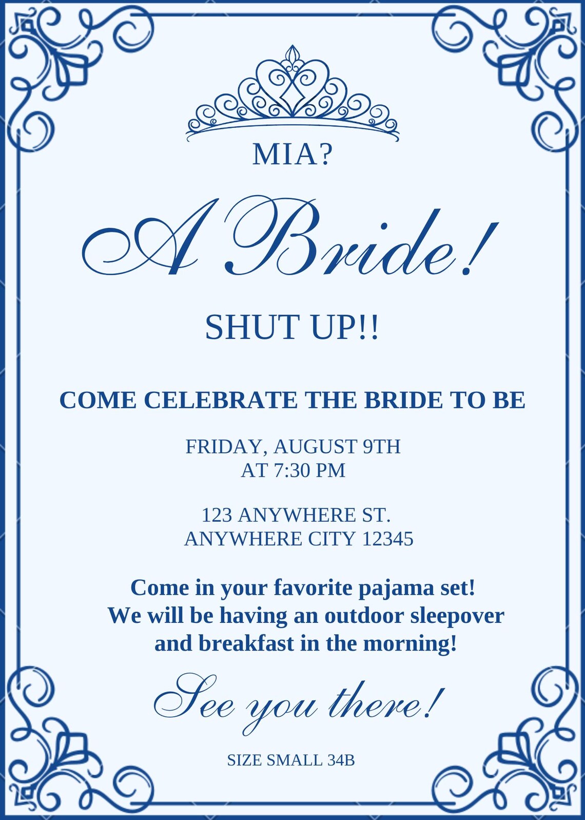 Princess Diaries Theme Bachelorette Party Invitation - Etsy