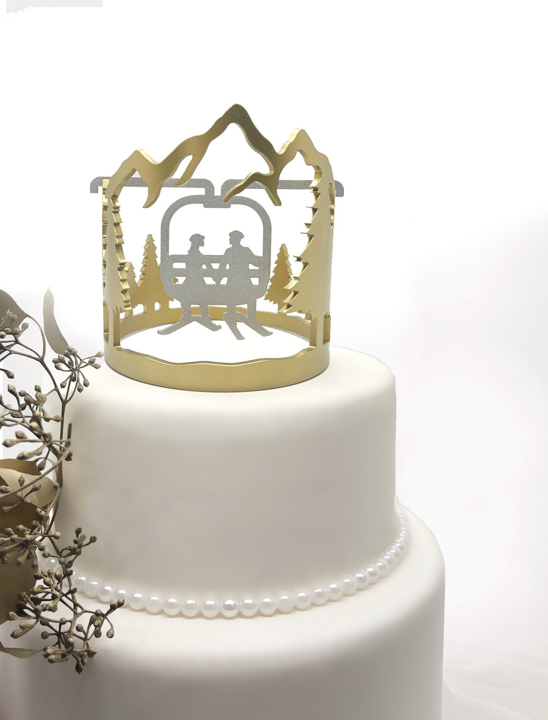 Gondola in the Mountains Wedding Cake Topper | Custom Painted and ...