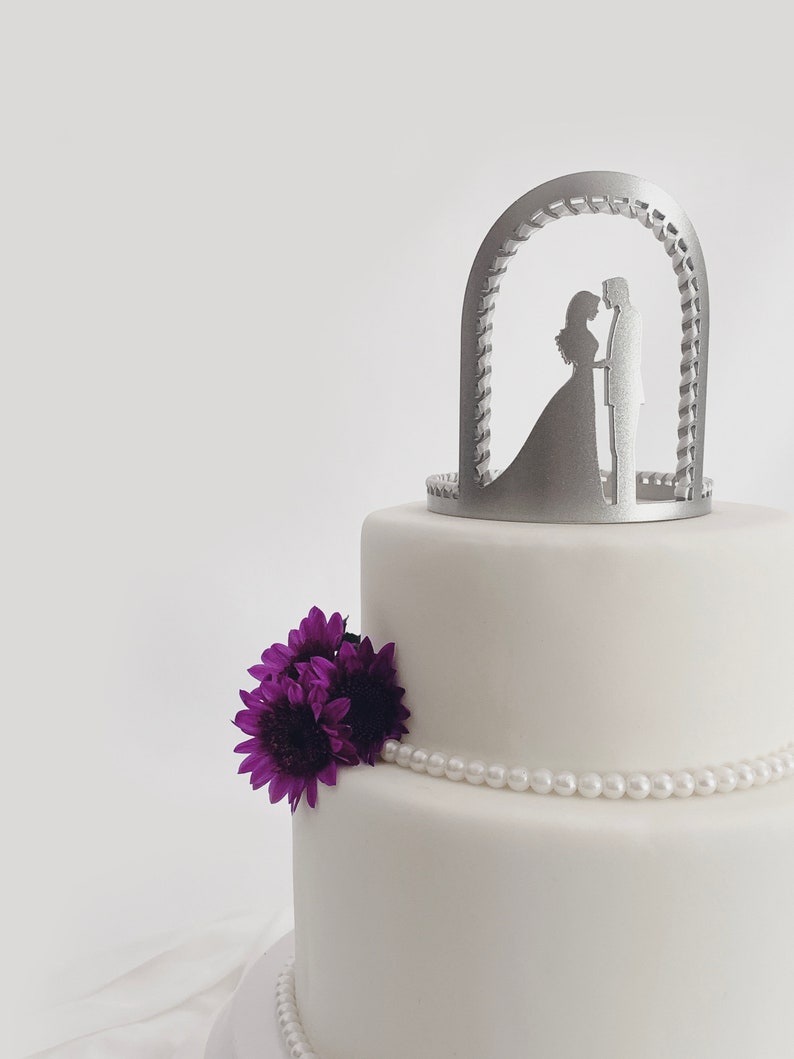 Wrapped Ribbon Wedding Arch Cake Topper Custom Painted and - Etsy