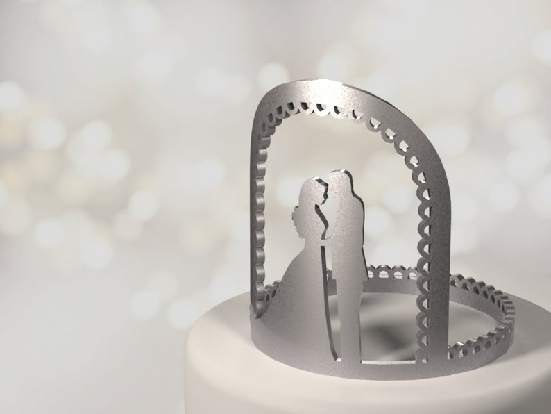 Wrapped Ribbon Wedding Arch Cake Topper Custom Painted and - Etsy