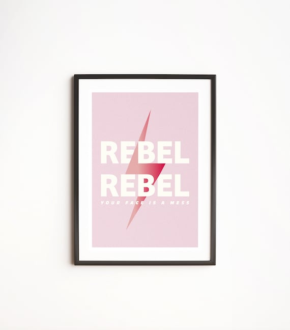 David Bowie Rebel Rebel Music Print Lyrics Print A5 A4 | Etsy
