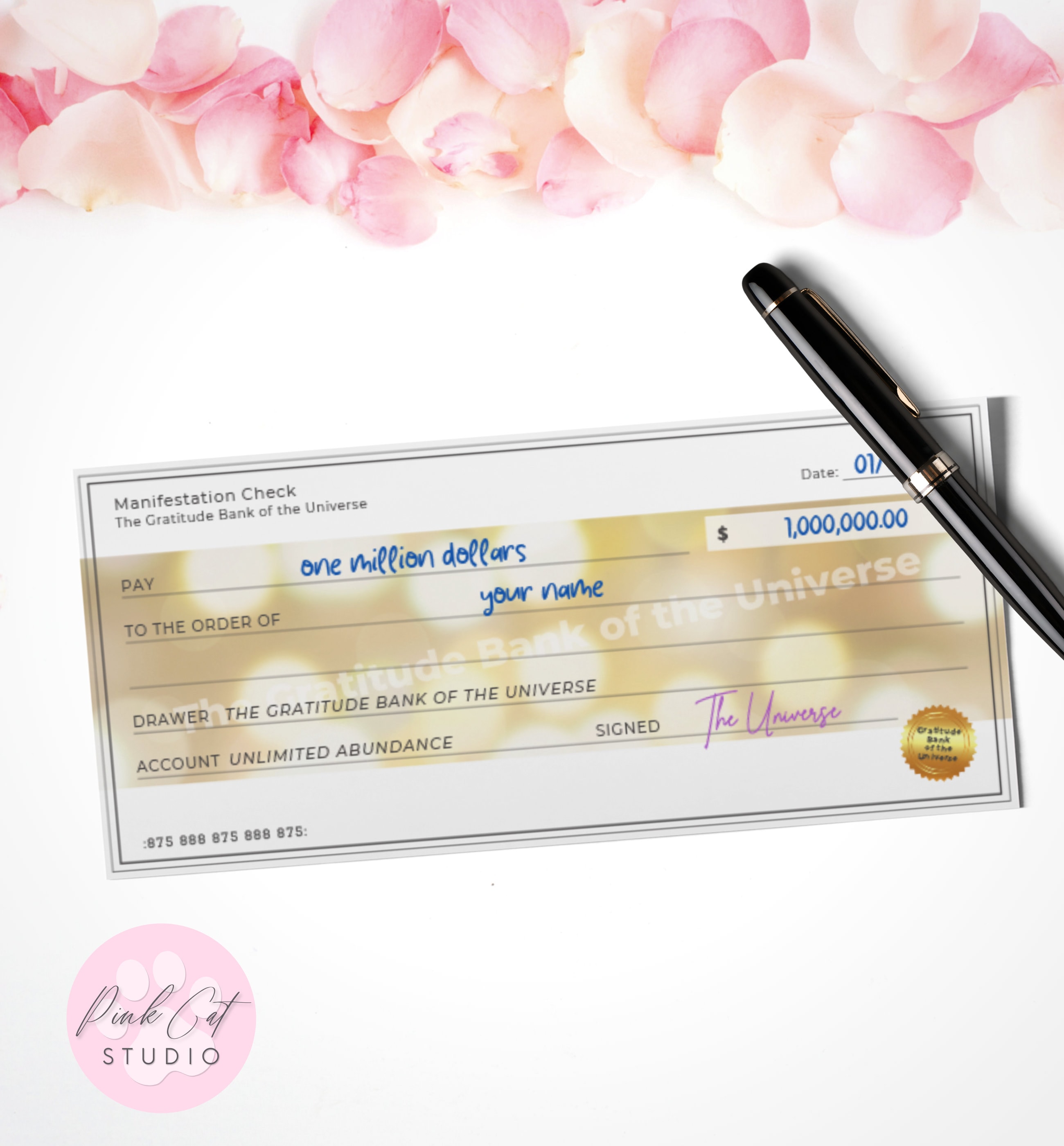 Cheques de manifestación de dinero Diseño de mandala morado Descarga ...