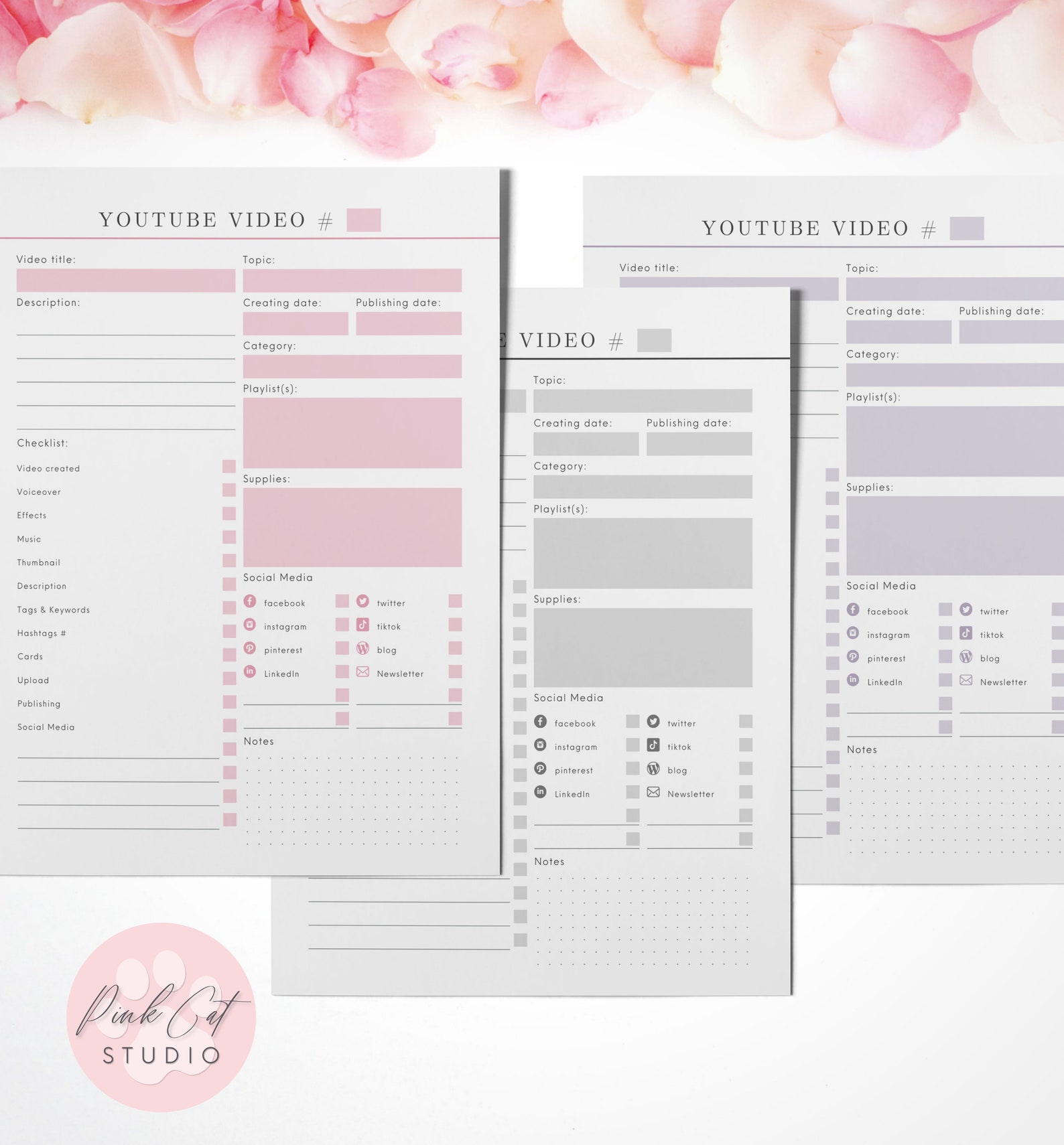 Youtube Planner Youtube Channel Planner Video Planner - Etsy